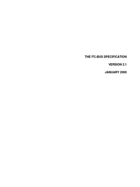 The I C Bus Specification January 2000 Pdf Microcontroller Integrated Circuit