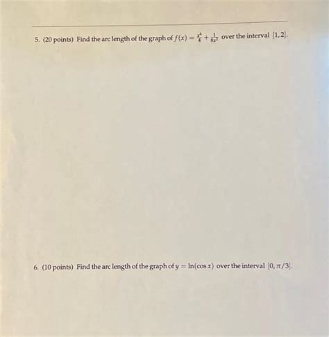 solved 5 20 points find the arc length of the graph of