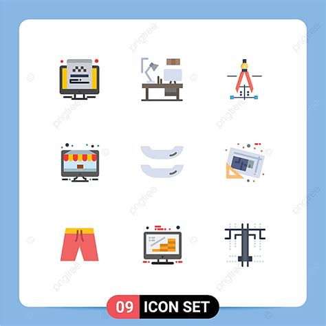 Pc Interface Vector Hd Images Mobile Interface Flat Color Set Of 9