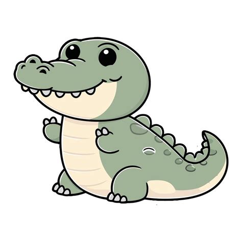 Chibi Alligator With Joyful Sitting Pose 50573322 Vector Art At Vecteezy
