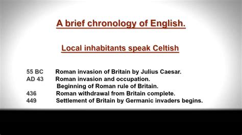 A Brief Chronology Timeline And History Of The English Language Youtube