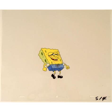 Spongebob Squinting Arms Original Cel Production Out