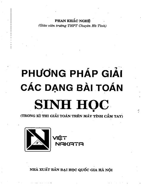Phương Pháp Giải Các Dạng Bài Toán Sinh Học Trên Máy Tính Cầm Tay