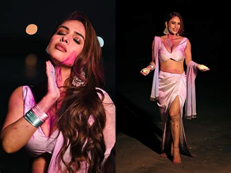 Neha Malik Holi Hot Photoshoot Bhojpuri नेहा मलिक ने होली पर बिखेरा