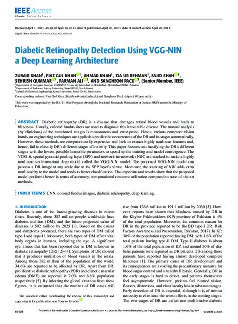 Pdf Diabetic Retinopathy Detection Using Vgg Nin A Deep Learning