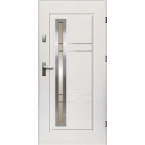 Drzwi zewnętrzne APOLLO stopsol inox białe 90 prawe RADEX Bricomarche pl