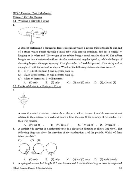 03 Circular Motion Exercise Pdf