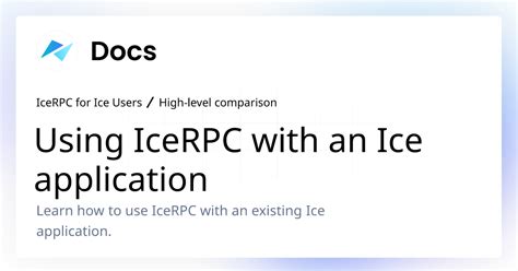 Using Icerpc With An Ice Application Icerpc Docs
