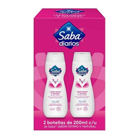 Jabón Íntimo Saba V Natural 2 Pzas De 200 Ml Cu A Precio De Socio