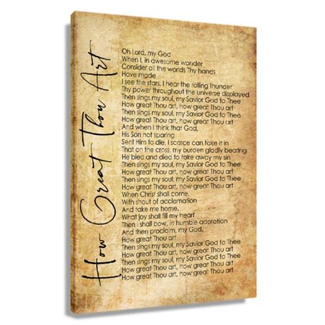 How Great Thou Art Hymn Wall Art Retro Prints Poster Printing Artwork