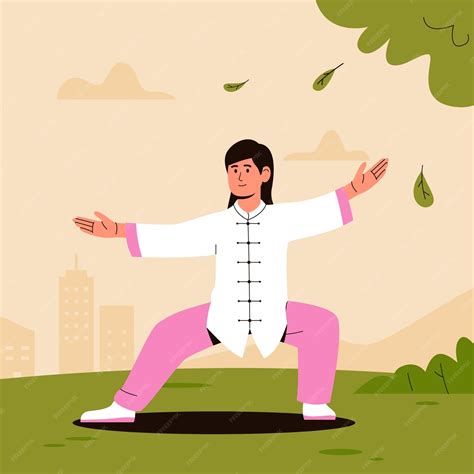 Free Vector Hand Drawn Tai Chi Illustration