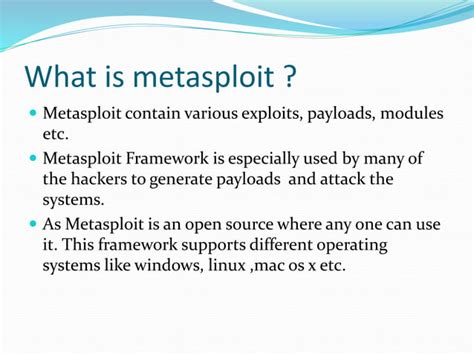 Introduction To Exploitation And Metasploit Pptx