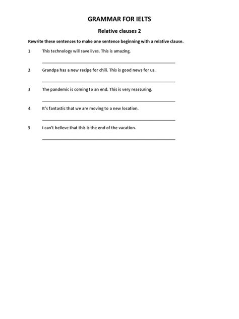 Relative Clause Exercise Pdf