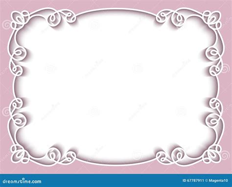 Rectangle Paper Frame Greeting Card Template Cartoon Vector