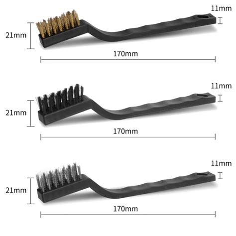 3d Printer Brush Nozzle Cleaning Wire Brush Steel Brass Nylon Set Of 3