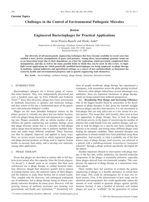 Pdf Engineered Bacteriophages For Practical Applications