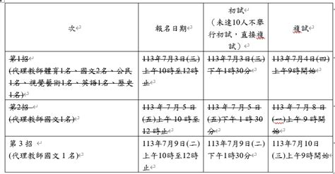 本校 113 學年度第1次代理教師公開甄選簡章（國文科第3招）（一次公告分次招考） 臺北市立北投國民中學