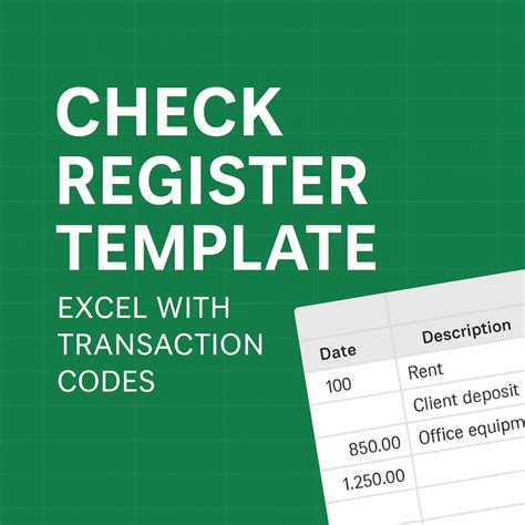 Excel Template For Check Register With Transaction Codes