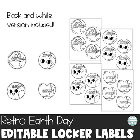 Earth Day Decor Editable Locker Labels Or Cubby Tags Student Name