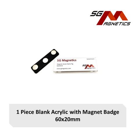 60x20mm Acrylic Magnetic Badge Blank Paper Insert Magnet Tag 1pc Sg Magnetics