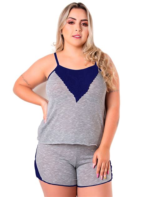 Baby Doll Plus Size Renda Short Doll Viscolycra Mesclado Loja Sigh