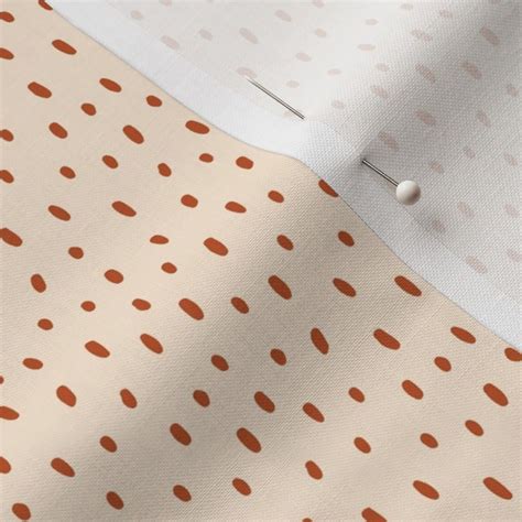 Creamy Terracotta Hand Drawn Dot Blender Fabric Spoonflower