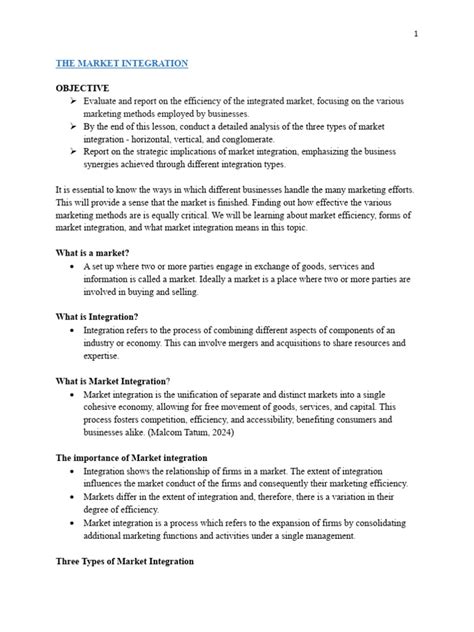 The Market Integration By Group 2 Pdf Market Economics Business