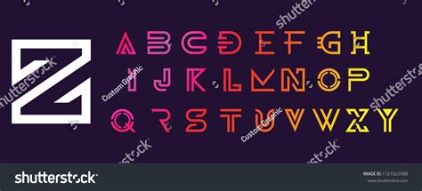 Tech Bold Monogram Alphabet Technology Font Stock Vector Royalty Free