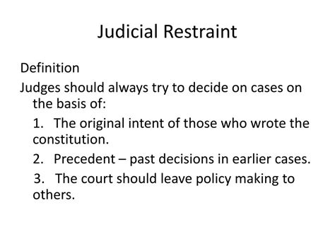 Ppt Judicial Restraint Powerpoint Presentation Free Download Id