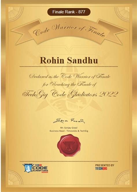 Rohin Sandhu On Linkedin Codegladiators2022