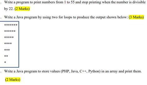 Solved Write A Program To Print Numbers From To And Chegg