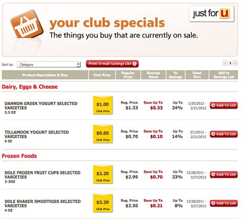 Just For U Digital Coupon Vons At Clara Stamps Blog