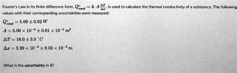 Fouriers Law In Its Finite Difference Form Qcend K 4 I5 Used To Calculate The Thermal