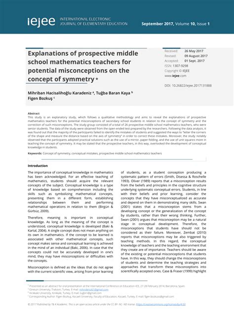 Pdf Explanations Of Prospective Middle School Mathematics Teachers For Potential