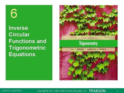 6 Inverse Circular Functions And Trigonometric Equations Copyright