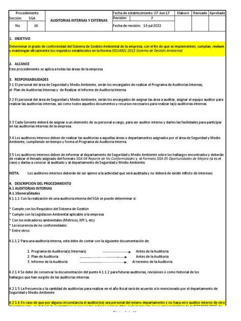 Sga 16 Auditoria Interna Y Externa Pdf Auditoría Contralor
