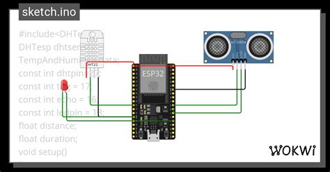 Ultra Sonic And Dth22 Wokwi Esp32 Stm32 Arduino Simulator