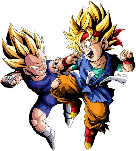 Super Saiyan Vegeta Jr And Goku Jr Dokkan Render By Princeofdbzgames On Deviantart