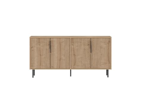 Buffet Cannelé 4 Portes Aspect Bois 150x75cm Ciaro Conforama
