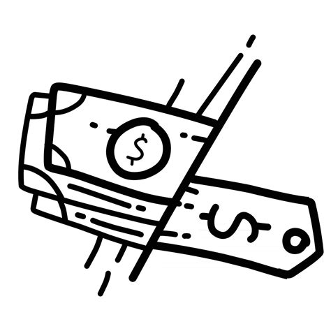 Business Price Hand Drawn Icon Design Outline Black Vector Icon