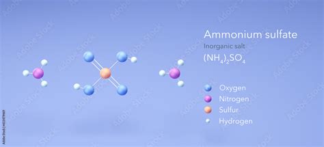 Ammonium Sulfate Molecule Molecular Structures Salt 3d Model