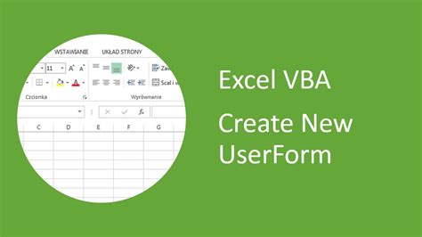 Excel VBA How To Create New UserForm YouTube
