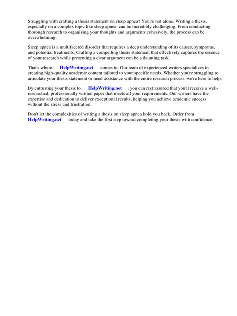 Sleep Apnea Thesis Statement Pdf Sleep Apnea Clinical Medicine