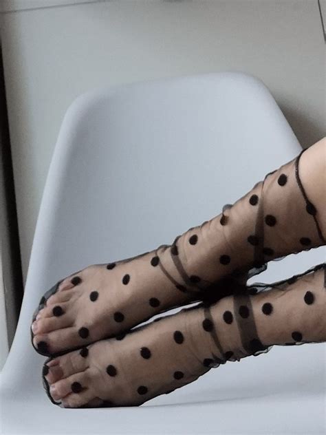 ️ Polka Dot Sheer Socks Outfit Womens Spring Shoes Sock Outfits