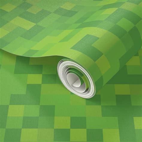 8 Bit Grass Block Wallpaper Removable Wallpaper Peel And Stick