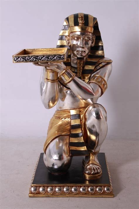 Egyptian Kneeling King Tut Table Statue Egipto