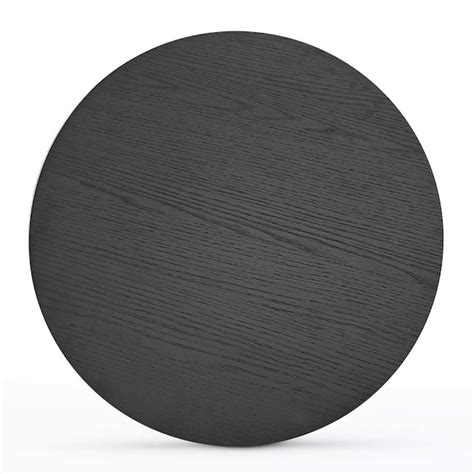 Maison Boucle Black Round End Table 24 Inch With Pedestal Base Modern