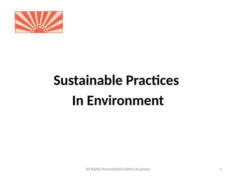 Sustainable Practices In Environmentpptx