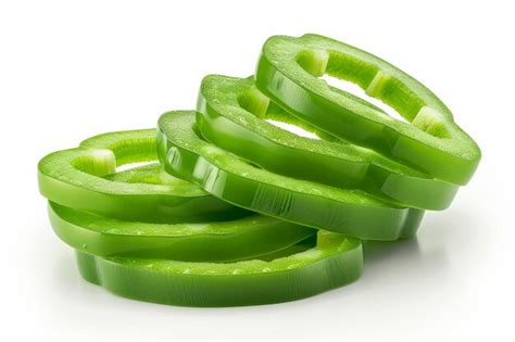 Green Bell Pepper Slices Premium Ai Generated Image