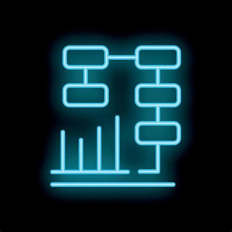 Neon Blue Algorithm Icon Glowing On Black Background 52863605 Vector